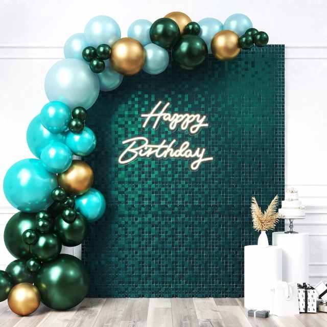 Matte Emerald Shimmer Wall Panels (Pack of 24)for Birthday Decorations ...