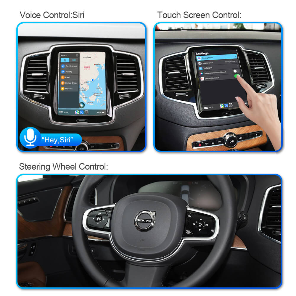 ISUDAR Wireless Apple Carplay For Volvo XC90/XC60/XC40/S90/S60/V60 Full Vertical Screen AI ...