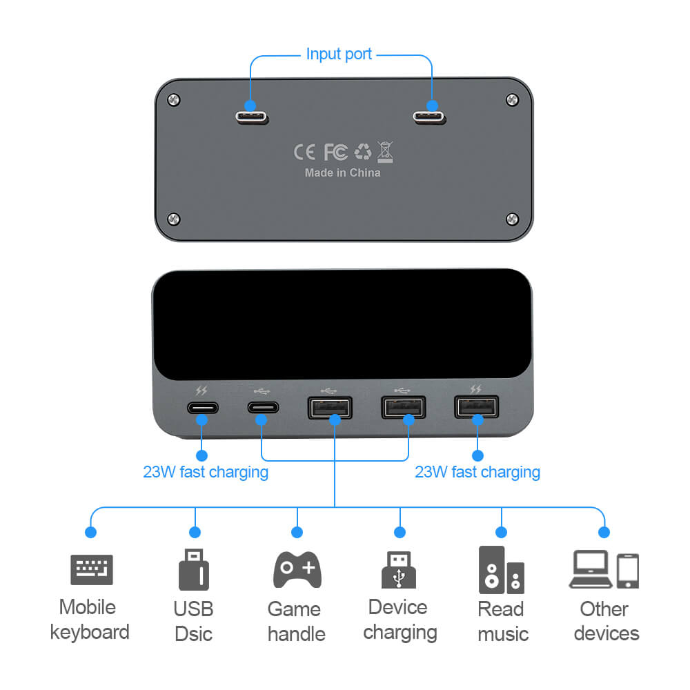 USB HUB For 2021 Tesla Model 3 Model Y USB Ports Splitter Docking ...