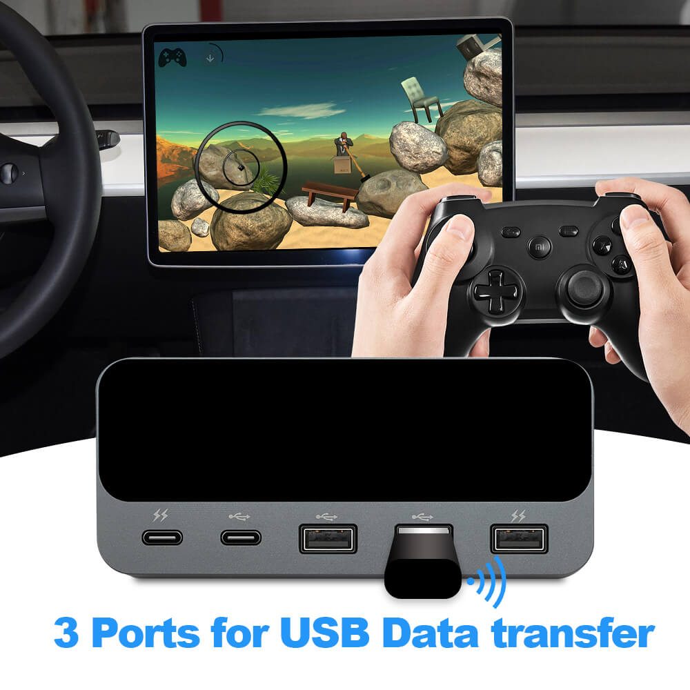 USB HUB For 2021 Tesla Model 3 Model Y USB Ports Splitter Docking ...