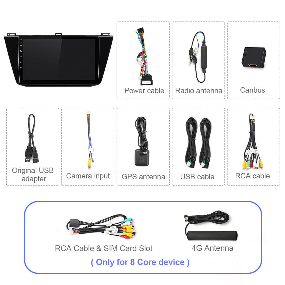 Upgraded Android 12 Auto radio 8 Core 4G Sim card For VW/Volkswagen ...