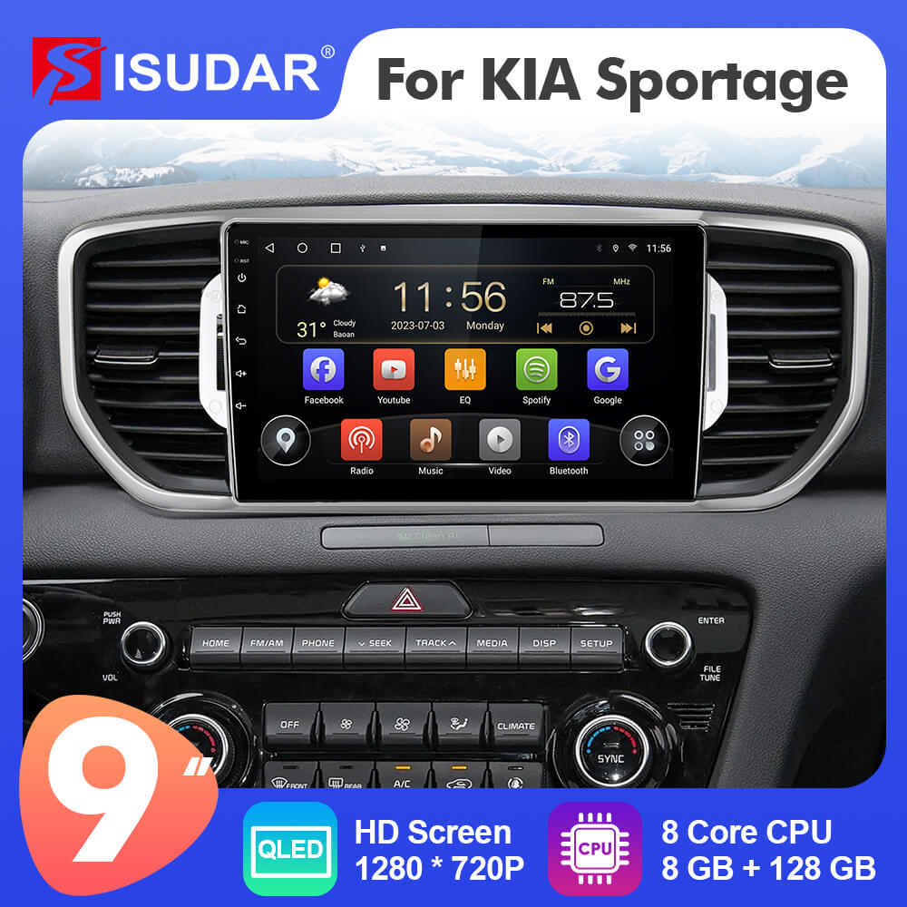 ISUDAR QLED For KIA Sportage 4 KX5 2016 - 2018 2019-2021 Car Radio DVD Player Carplay Navigation
