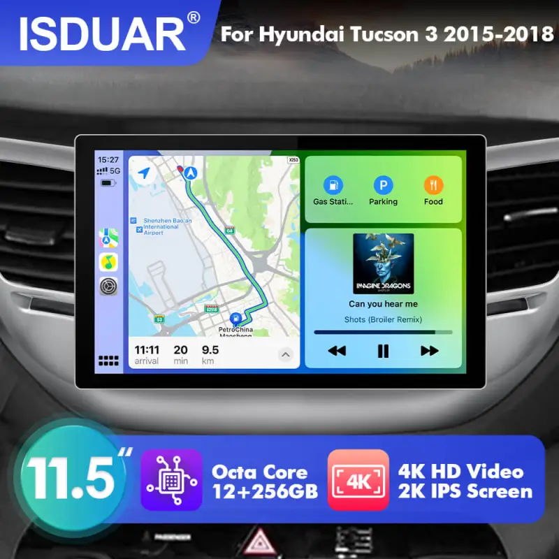 ISUDAR 11.5” For Hyundai Tucson 3 2015-2018 Android Auto Car Radio with DSP