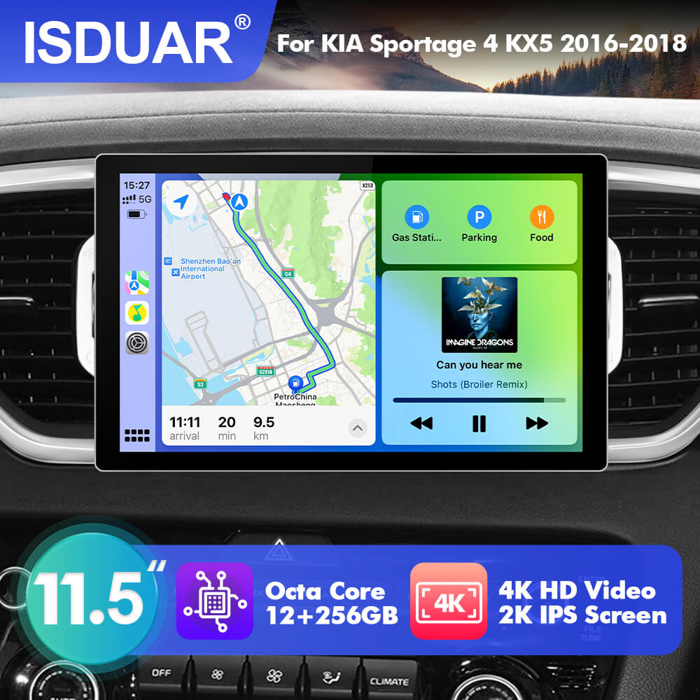 ISUDAR 11.5” For Kia Sportage 4 KX5 2016-2018 Android Auto Car Radio with DSP