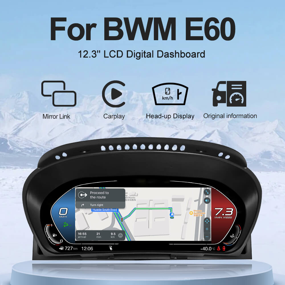 For BMW E60 E61 E63 E64 Digital Carplay dashboard Instrumental Cluster ...