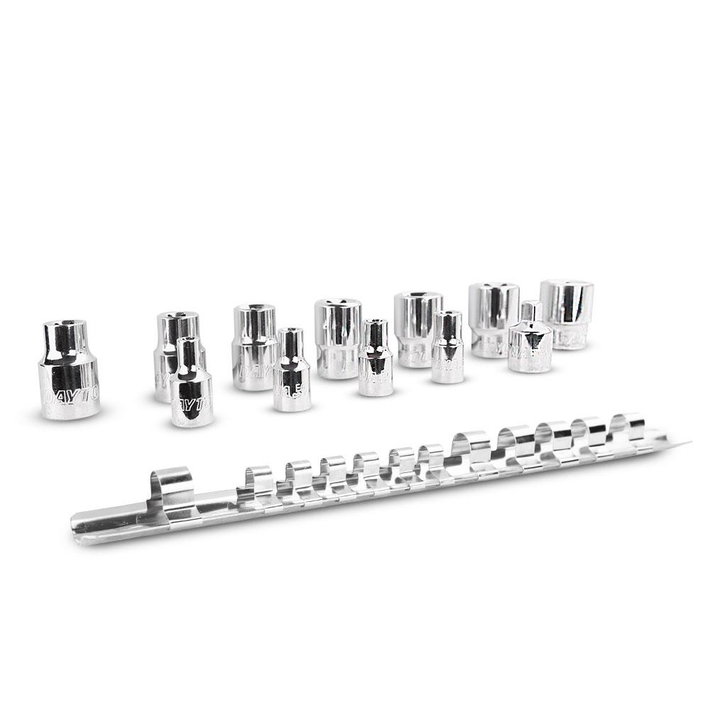 12pcs 1/4" & 3/8" E Torx Female Socket Set,Socket & Wrench