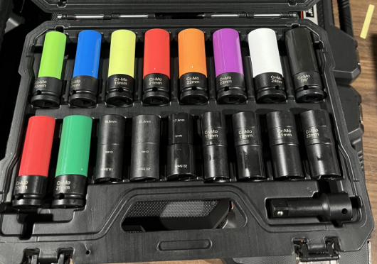 18 pcs 1/2" MASTER special impact socket spanner set for wheel bolts ...