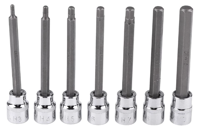 7PIECE 3/8"DRIVE SAE LONG REACH HEX BIT SOCKET SET,Socket & Wrench