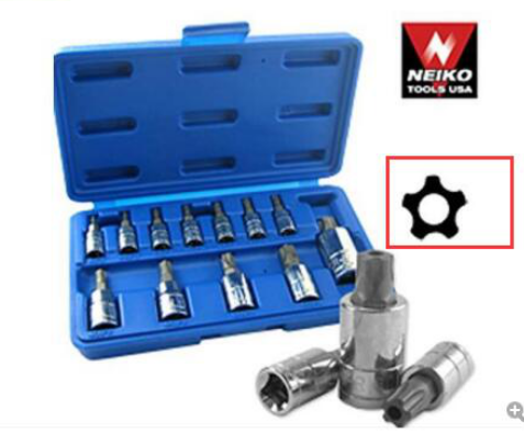 12pc 5-Point Tamper-Proof Star Bit Socket Set,Socket & Wrench