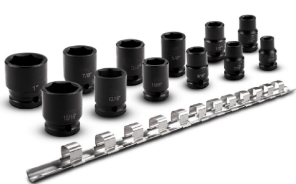 12pce 1/2" Drive Imperial Impact Socket Set,Socket & Wrench