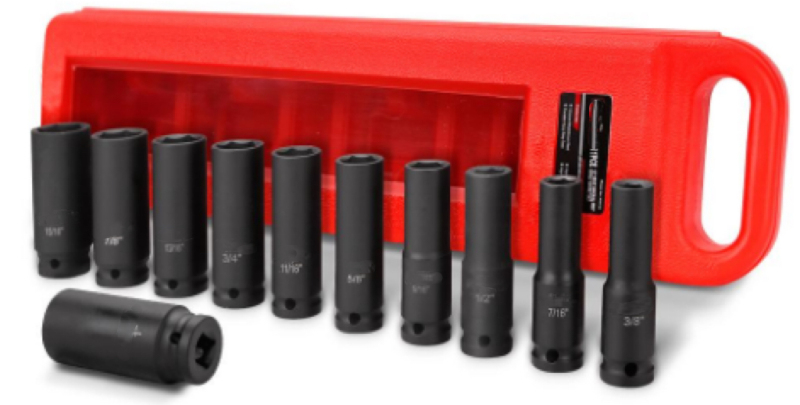 11pce 1/2" Drive Imperial Deep Impact Socket Set,Socket & Wrench