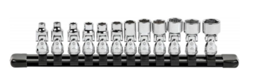 12PCES 1/2'' Drive Metric Flex Socket Set,Mechanical Tools