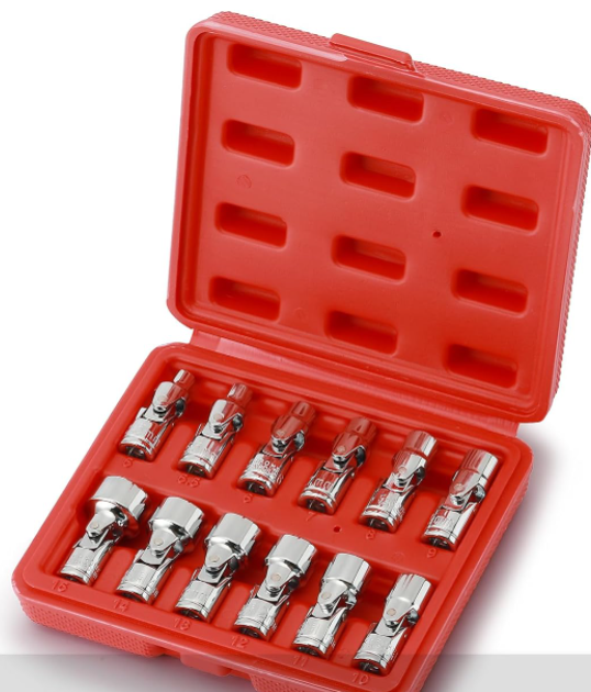 12PCS 1/4" Drive Universal Flex Socket Set,Mechanical Tools