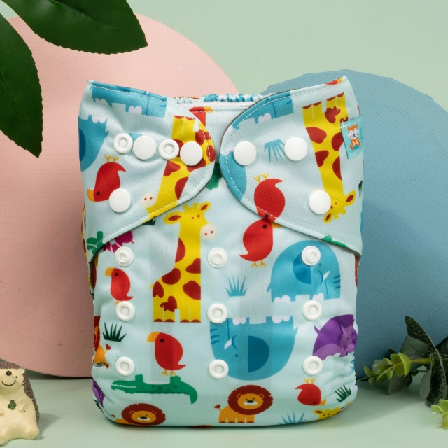 ALVABABY Bamboo Charcoal Cloth Diapers with Double Gussets and Tummy ...