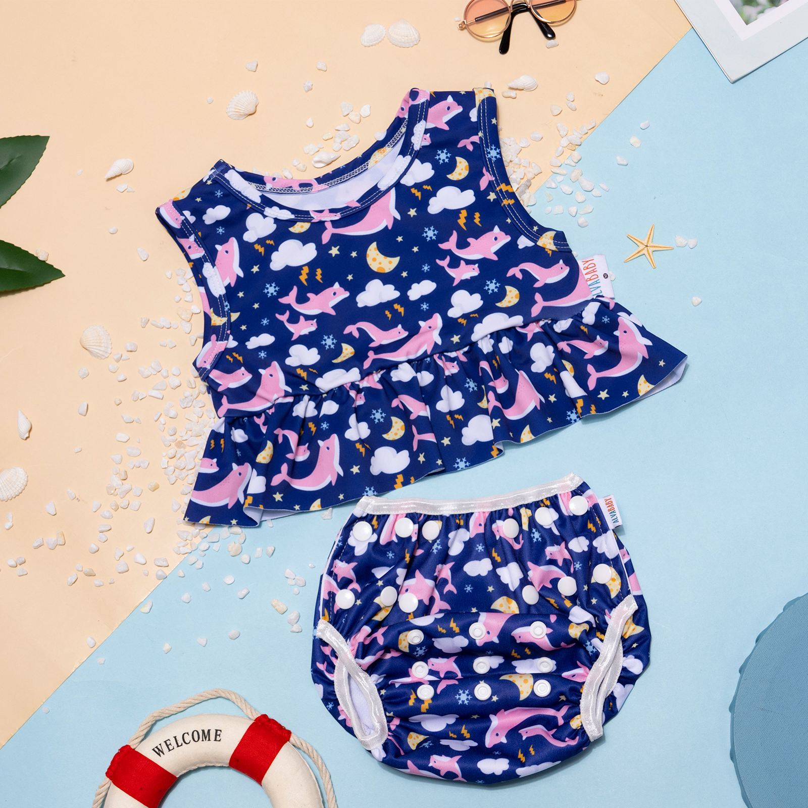 ALVABABY Toddler Baby Girl Summer Swim Suit, Infant Bathing Suit ...