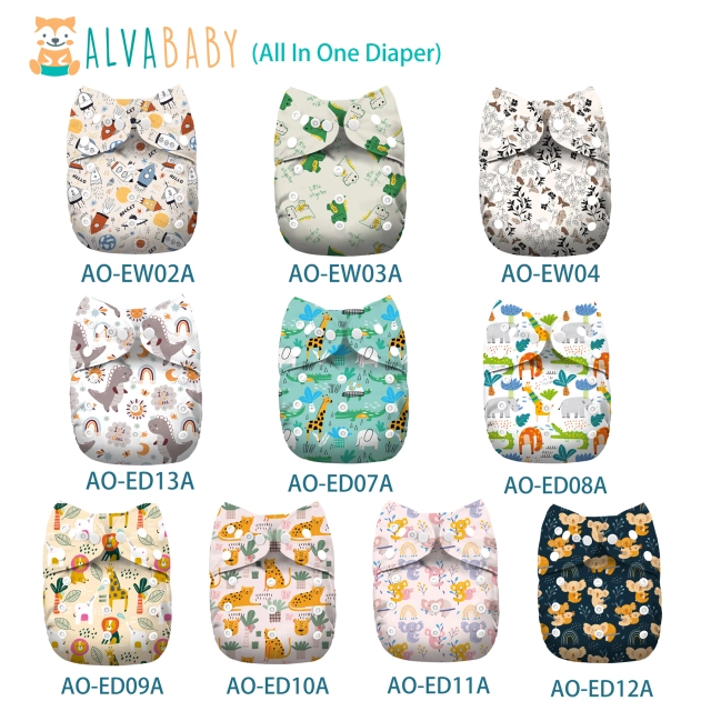 (All patterns)All In One Diaper One Size Reusable Cloth Diapers with ...