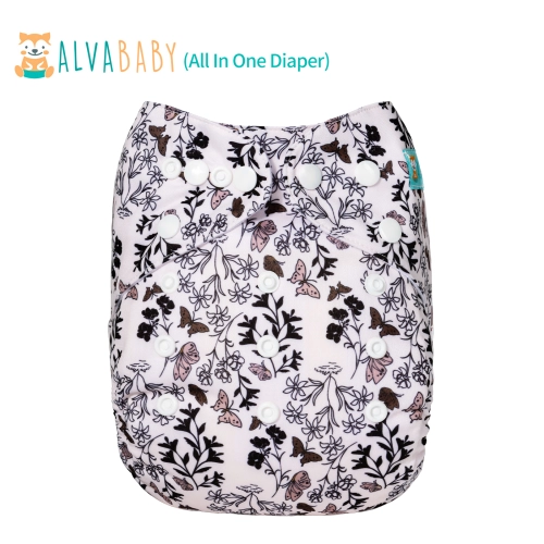 All In One Diaper with Pocket Sewn-in one 4-layer Bamboo blend insert ...
