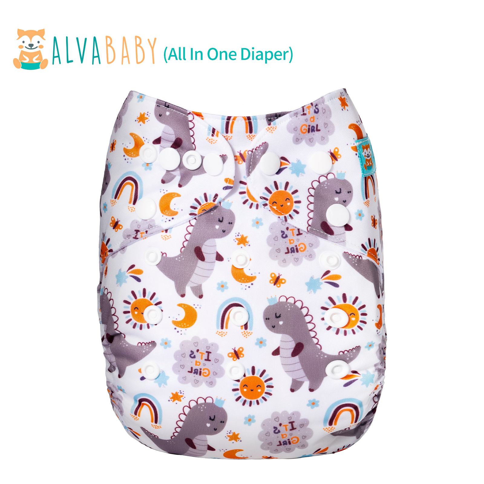 All In One Diaper with Pocket Sewn-in one 4-layer Bamboo blend insert ...