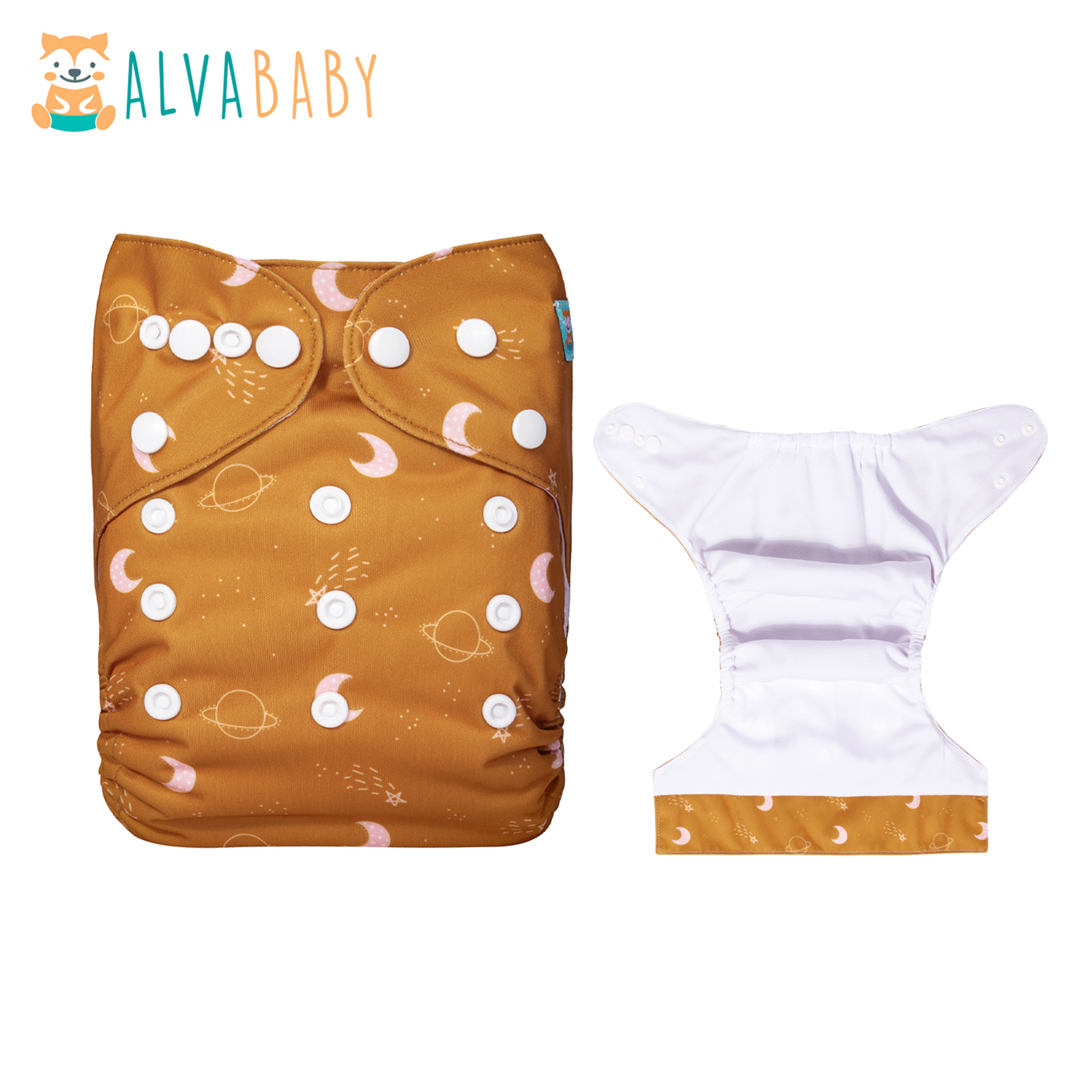 ALVABABY AWJ Lining Cloth Diaper with Tummy Panel for Babies -Moon(WJT ...