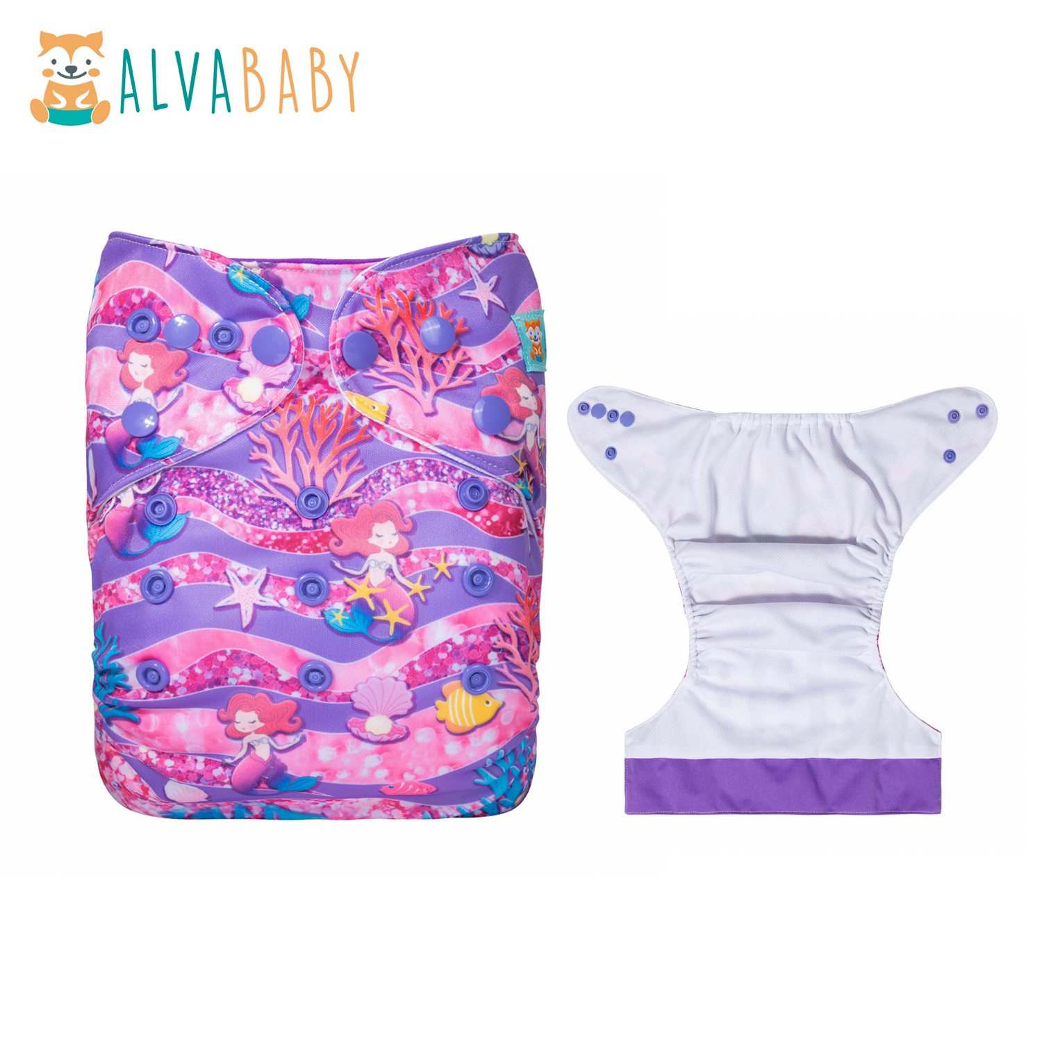 ALVABABY AWJ Lining Cloth Diaper with Tummy Panel for Babies -Coral(WJT ...