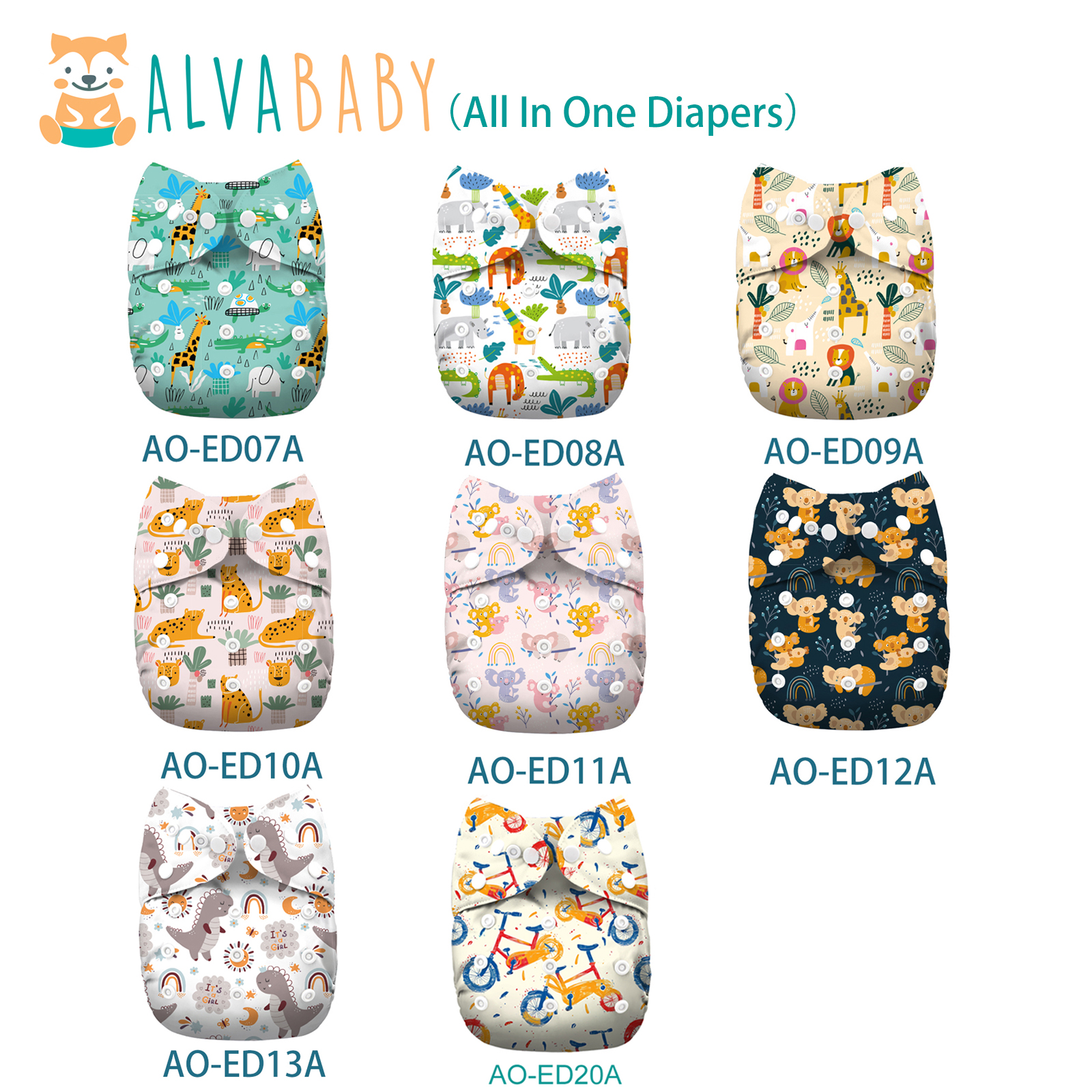 All-in-One Cloth Diapers | Reusable & Eco-Friendly Baby Diapers | ALVABABY