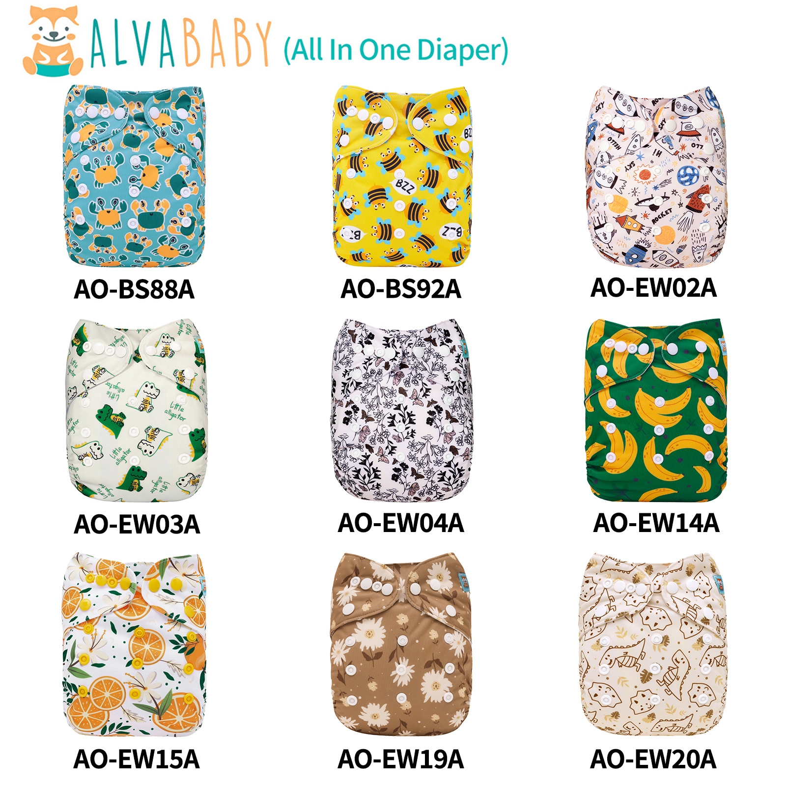 All-in-One Cloth Diapers | Reusable & Eco-Friendly Baby Diapers | ALVABABY
