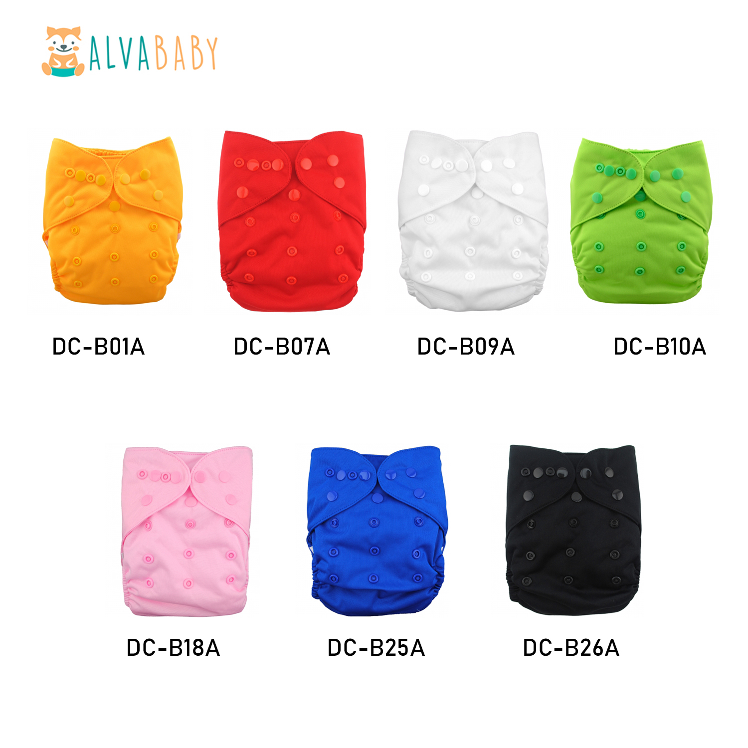 ALVABABY Reusable Diaper Covers with Snap Closure Cloth Diaper Shell ...