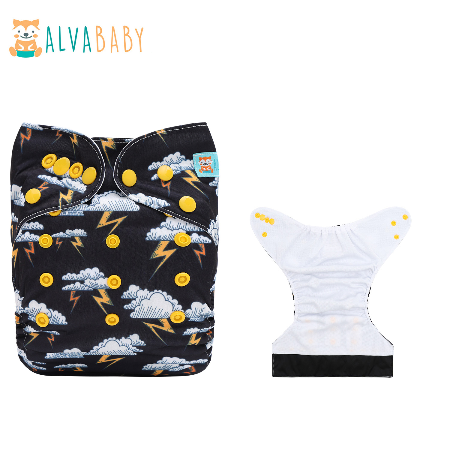 ALVABABY AWJ Lining Cloth Diaper with Tummy Panel for Babies (WJT-EW13A)