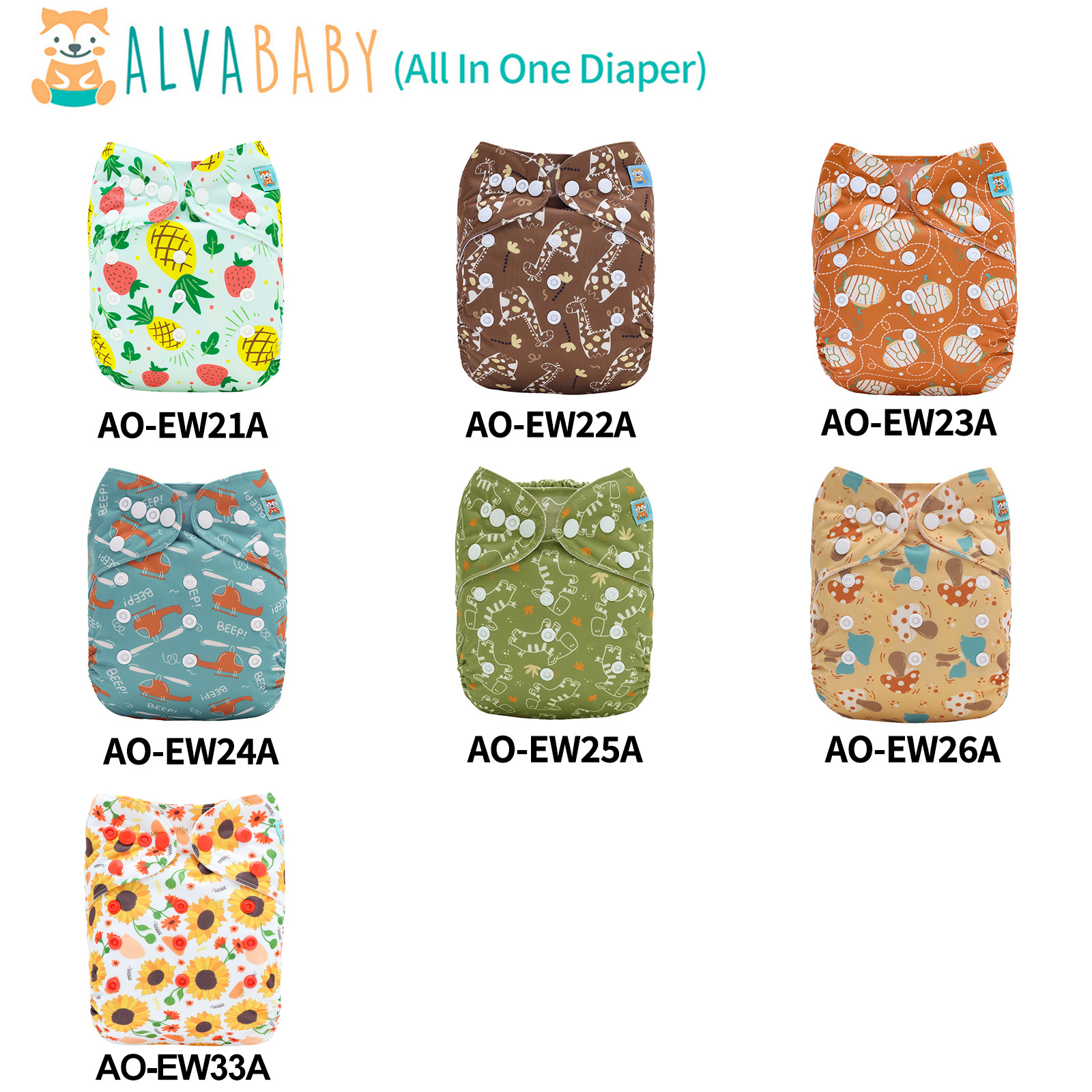 All-in-One Cloth Diapers | Reusable & Eco-Friendly Baby Diapers | ALVABABY