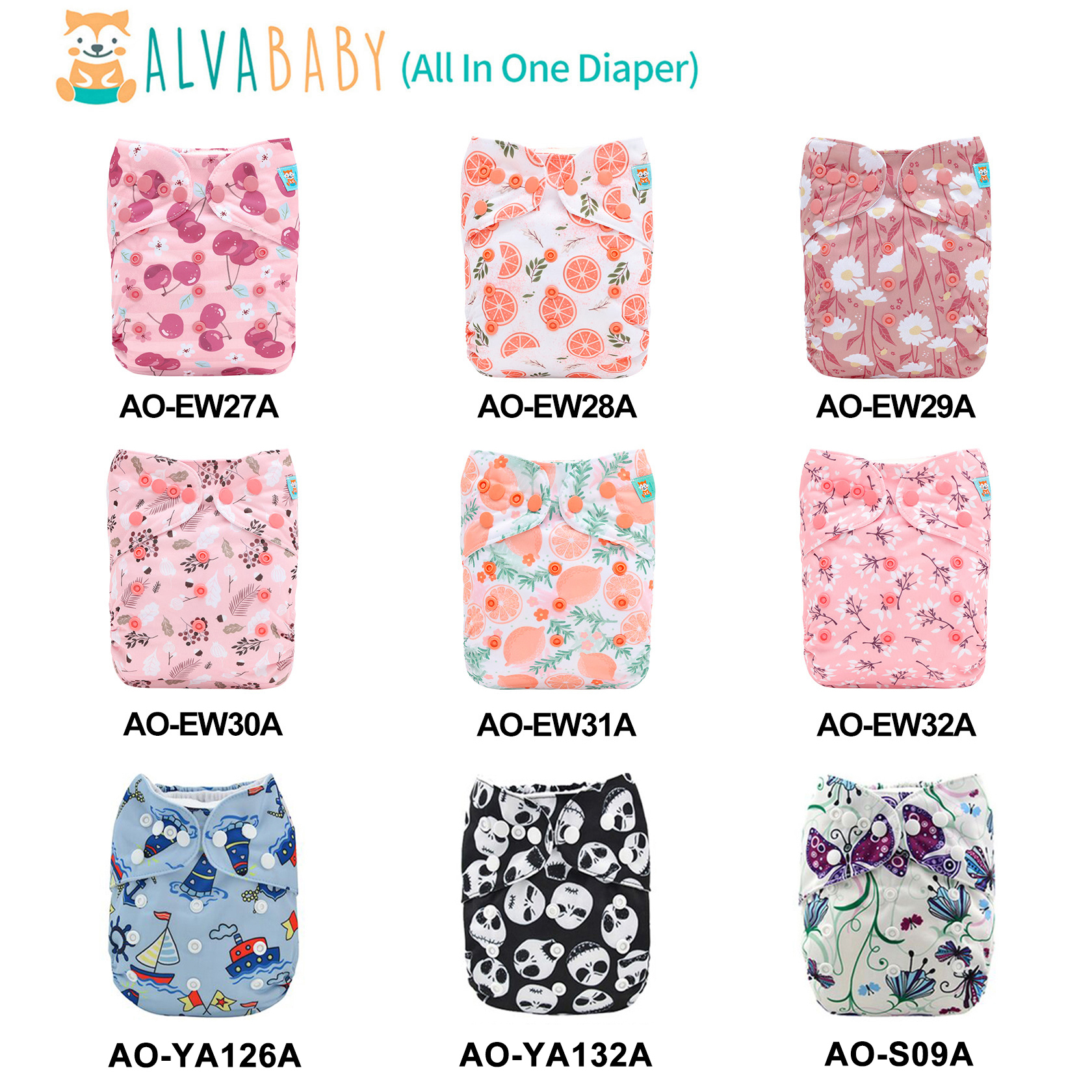 All-in-One Cloth Diapers | Reusable & Eco-Friendly Baby Diapers | ALVABABY