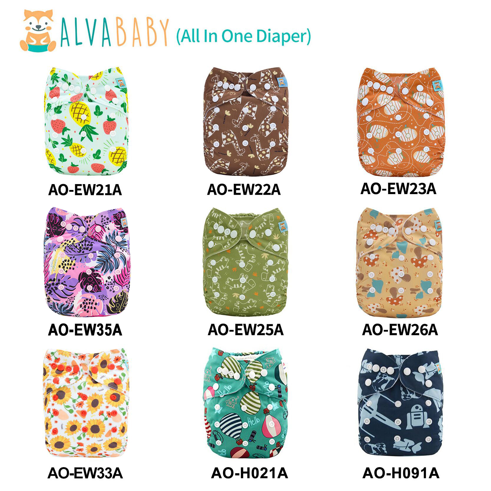 All-in-One Cloth Diapers | Reusable & Eco-Friendly Baby Diapers | ALVABABY