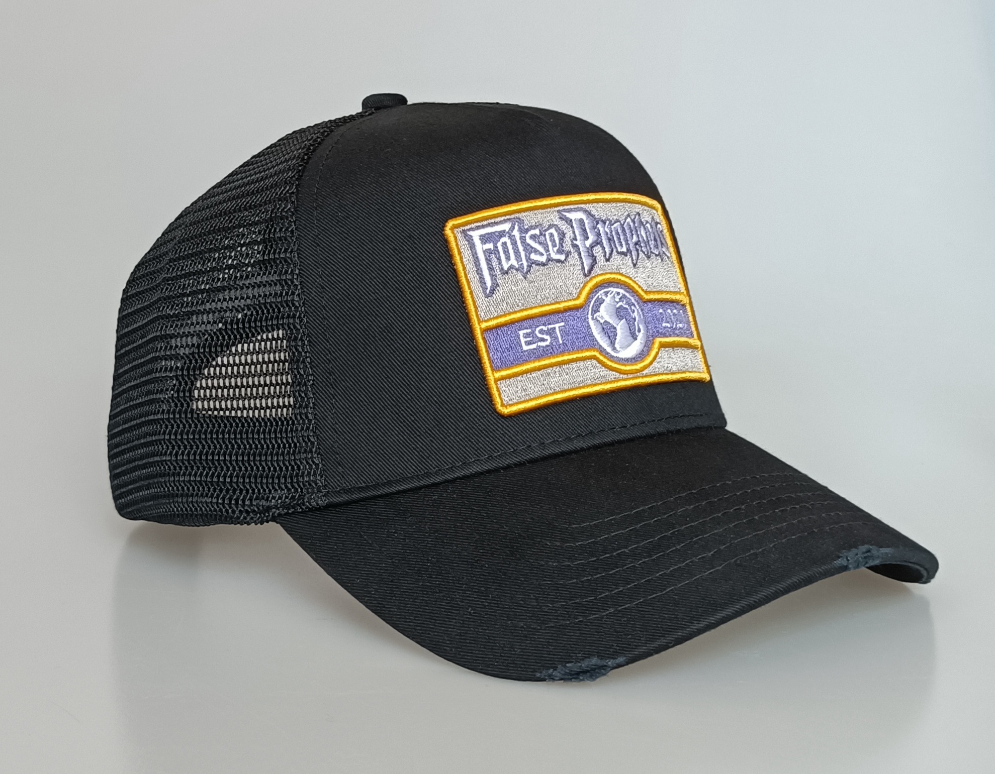 Classic 5 panel distressed ripped brim oem trucker hat cap,Trucker hat