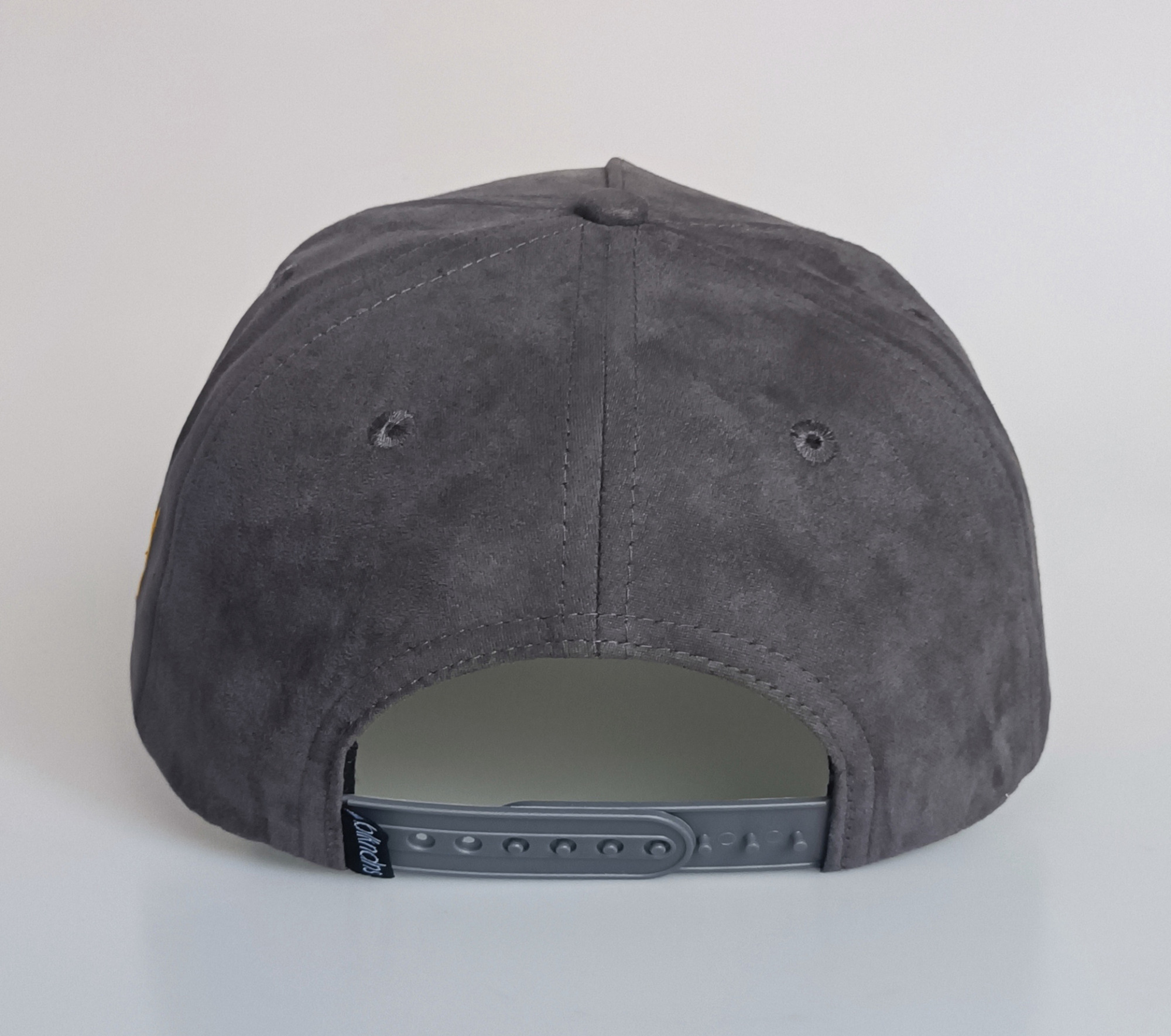 Grey suede 5 panel A frame baseball cap,Baseball cap