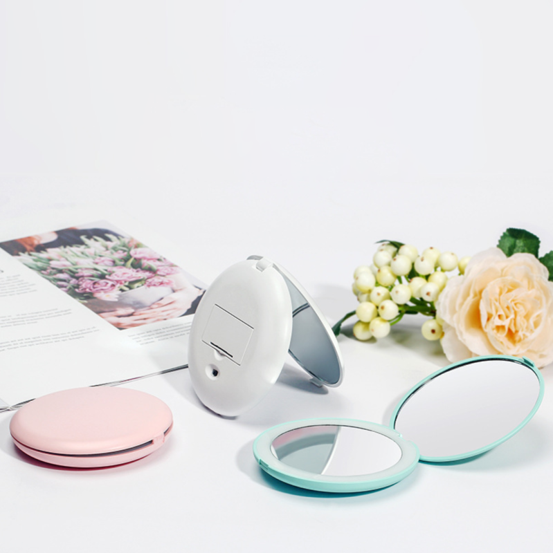 LED lighted travel makeup mirror,illuminated folding mirror,1x/10x ...