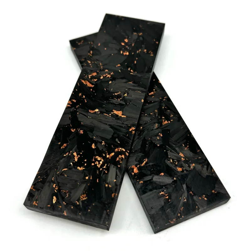 Rose Gold Shreded Carbon Fiber knfie Scales