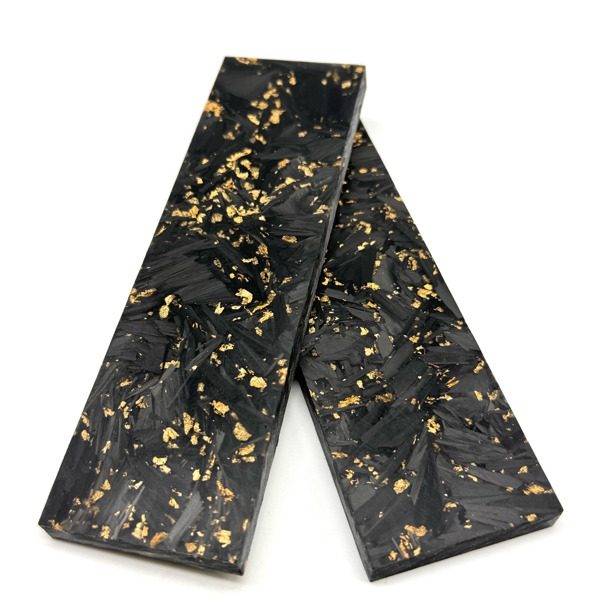 Gold Shreded Carbon Fiber knife Scales