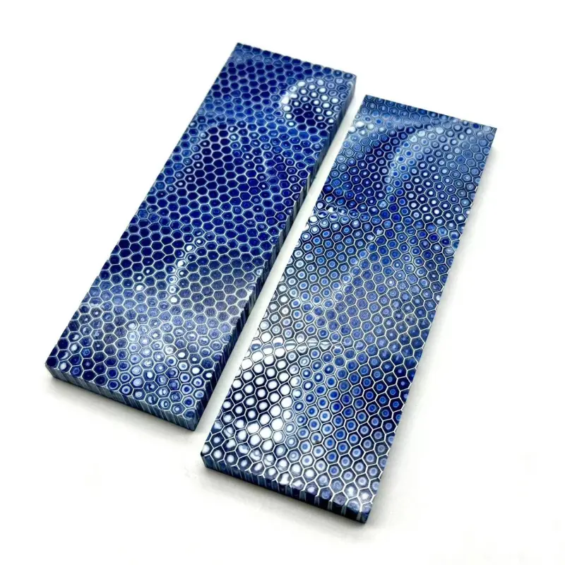 White/Blue C-Tek Honeycomb Composites knife handle making material