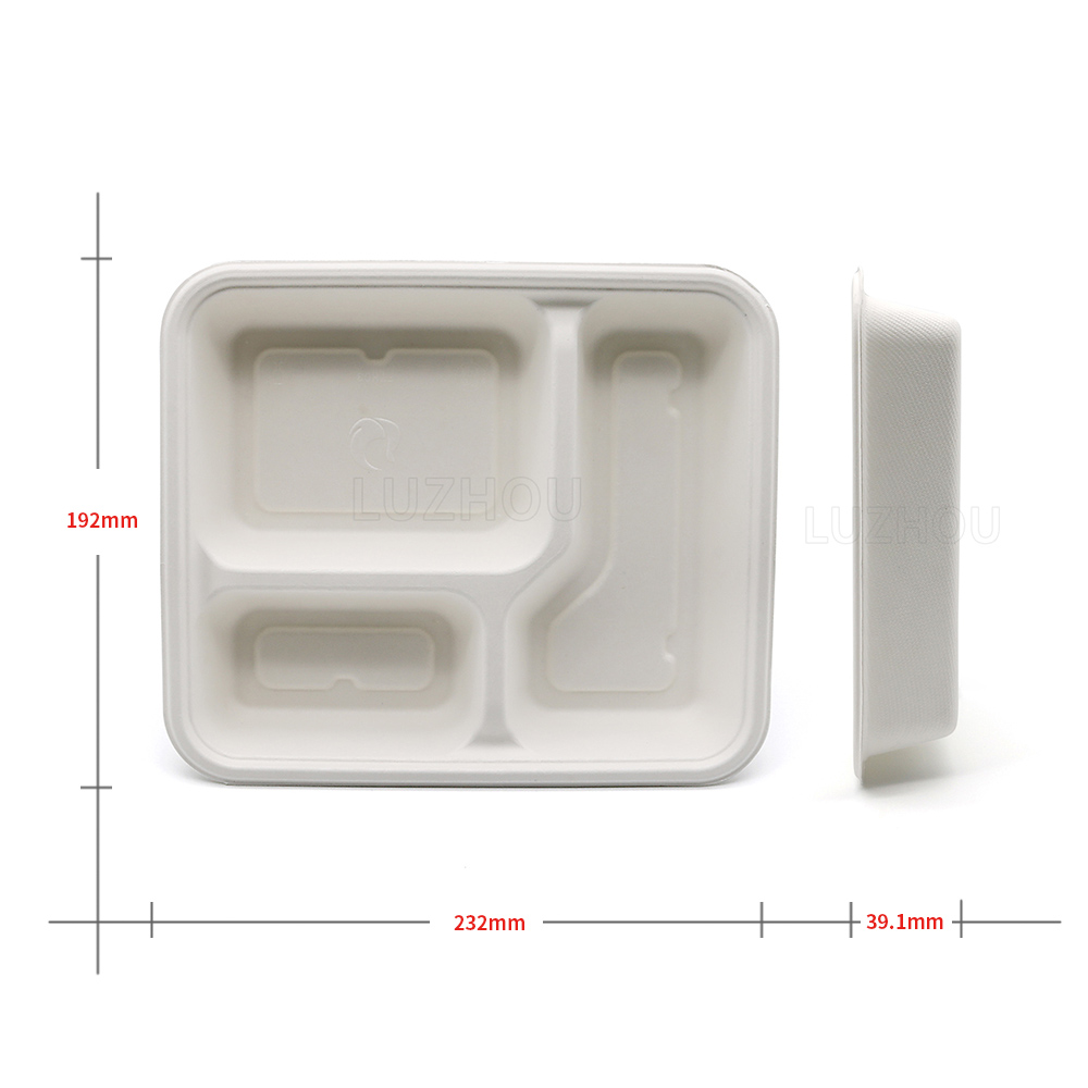 3 Compartment To Go Meal Tray Container | Luzhou Pack