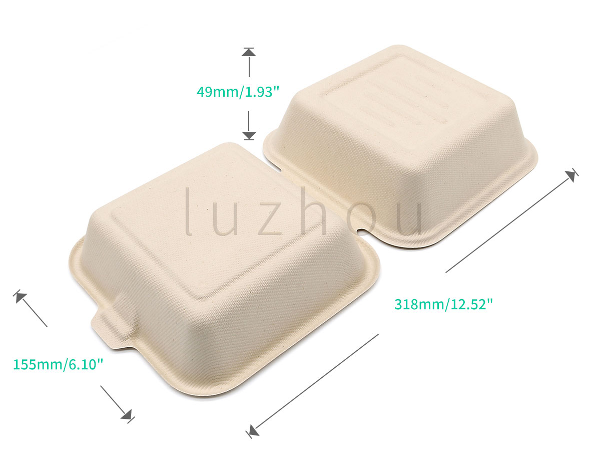 Biodegradable Disposable Burger Boxes Clamshell | Luzhou Pack
