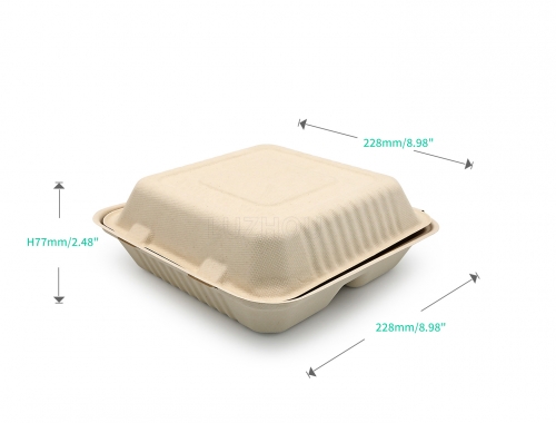Eco 3 Compartment To Go Food Container | Luzhou Pack