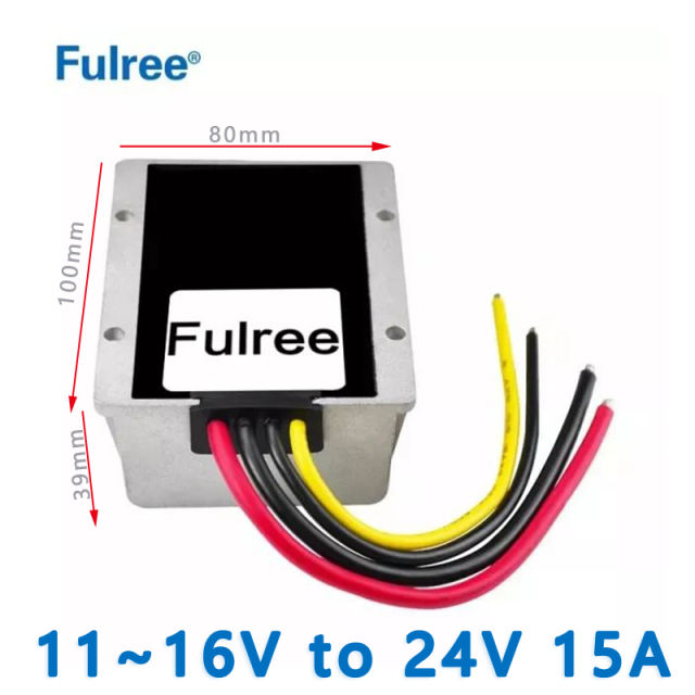 Fulree Input DC 12V ( 11-16V )to Output DC 24V 15A 20A Max 360W 480W ...