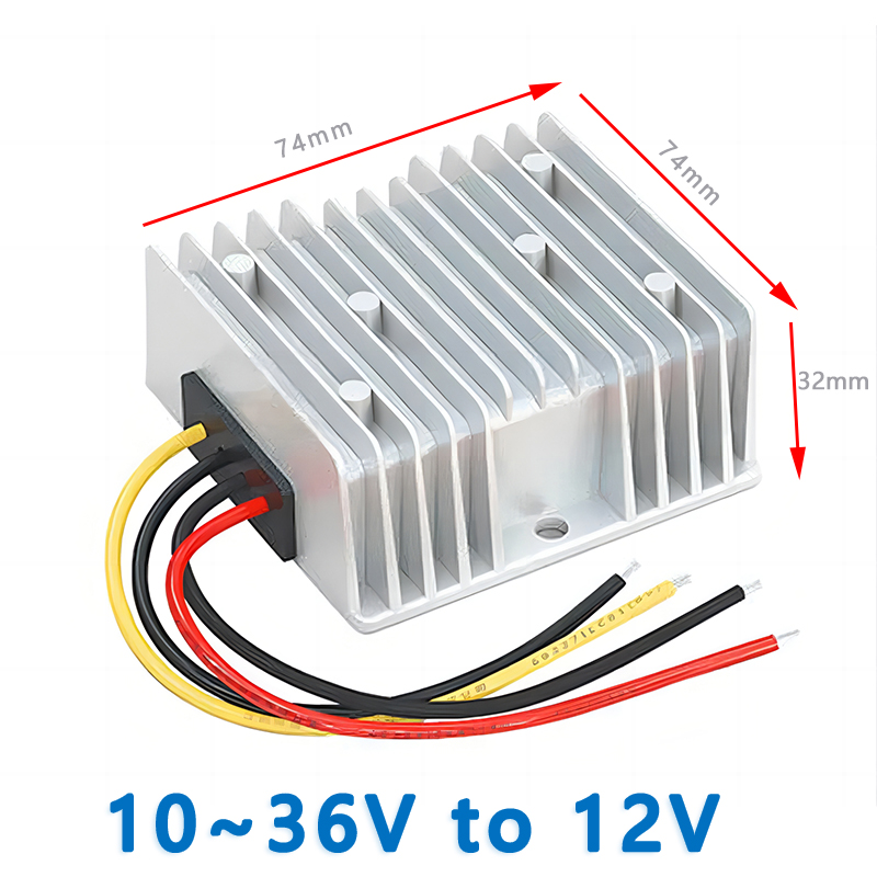 Input DC12V/24V(10-36V) to Output DC 12V 5A 10A MAX DC-DC Step-up Step-down Voltage Regulator