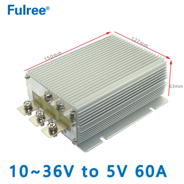 Input DC 12V 24V(10V-36V) to Output DC 5V 60A Max 300W DC to DC Step Down Buck Converter Voltage ...
