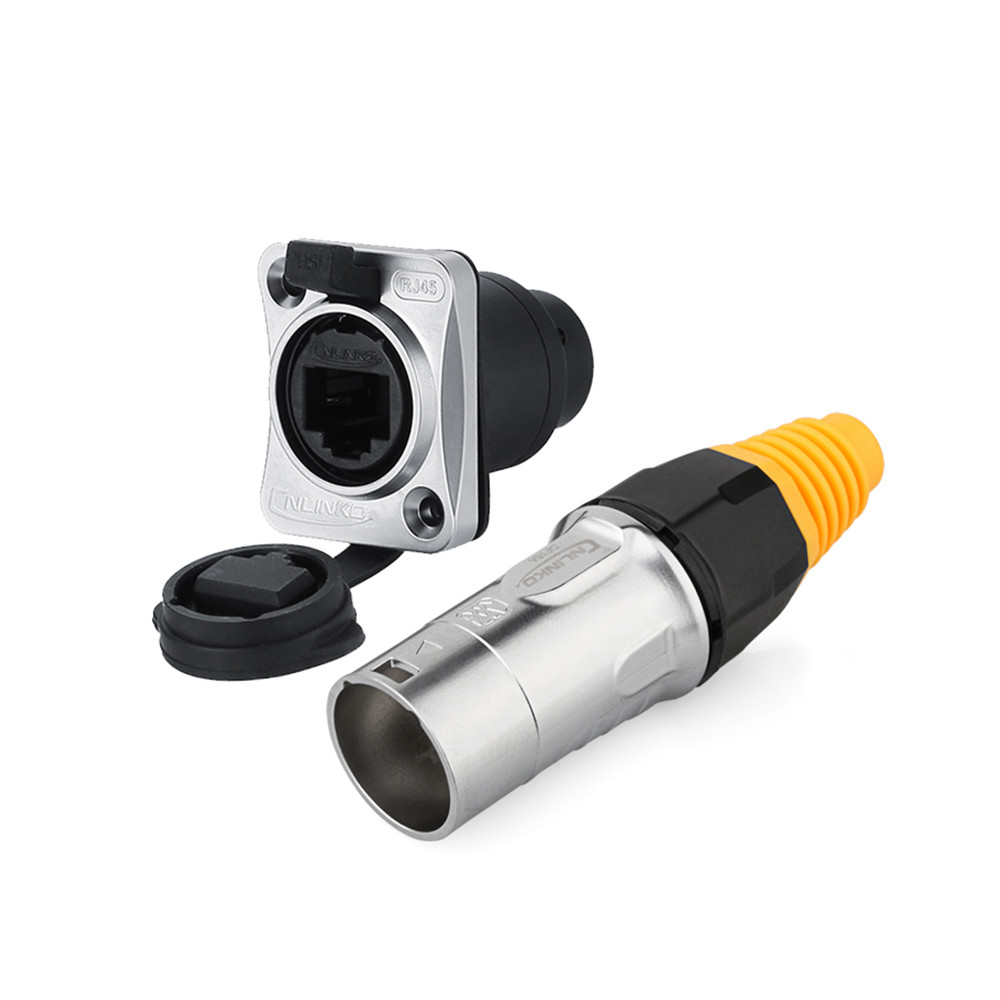 IP67 Waterproof RJ45 Ethernet Connector Industrial Ethernet panel plug ...