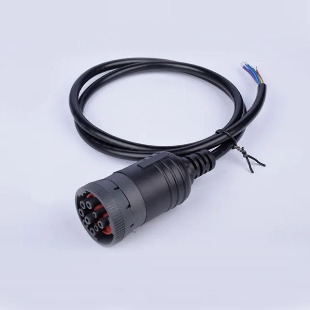 1 meter J1939 9Pin plug to open end diagnostic cable for Cummins