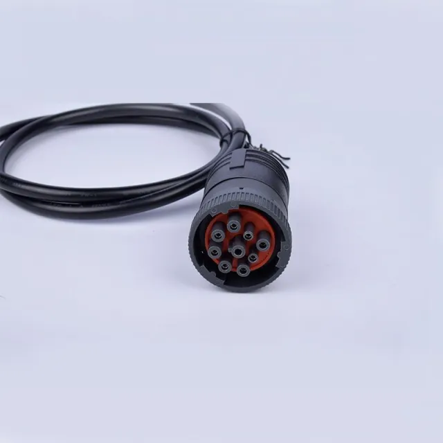 1 meter J1939 9Pin plug to open end diagnostic cable for Cummins