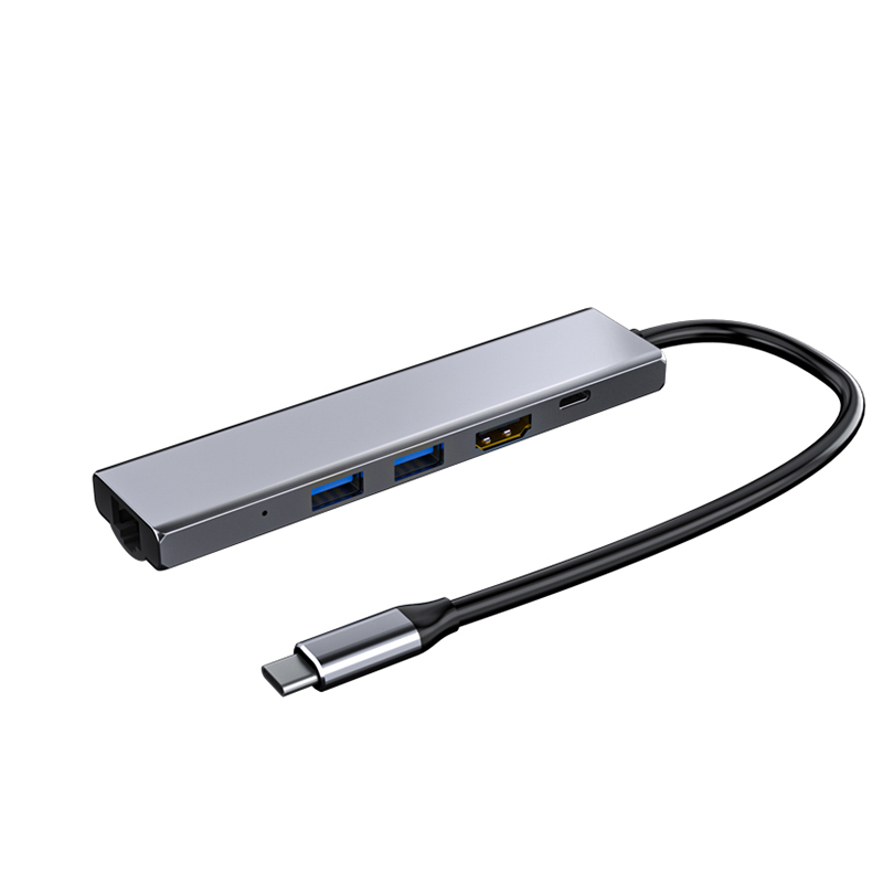 5 in 1 Single Wire Portable Type C Dock Station With HDMI