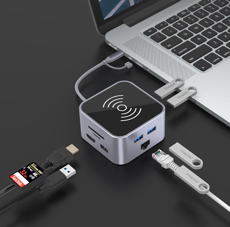 12-in-1 4K@60HZ type-c multifunctional wireless charging dock