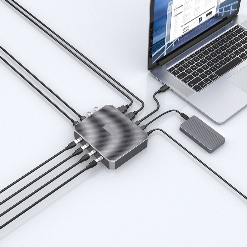 Thunderbolt 3 4-channel SDI capture card+USB4 docking station