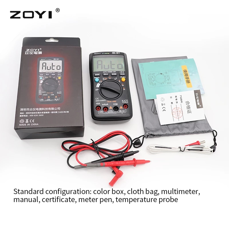 ZOYI Bluetooth Digital Multimeter profesional ZT-300AB Dual Mod ...
